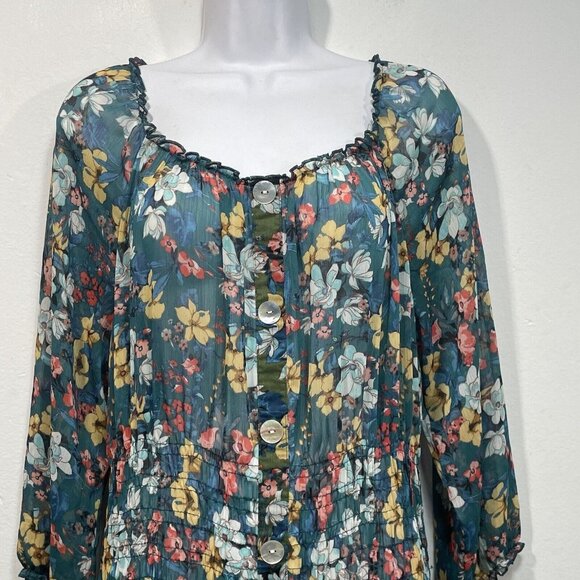 Figueroa & Flower | Dresses | Fig Flower Floral Tiered Maxi Dress Sz Xl ...